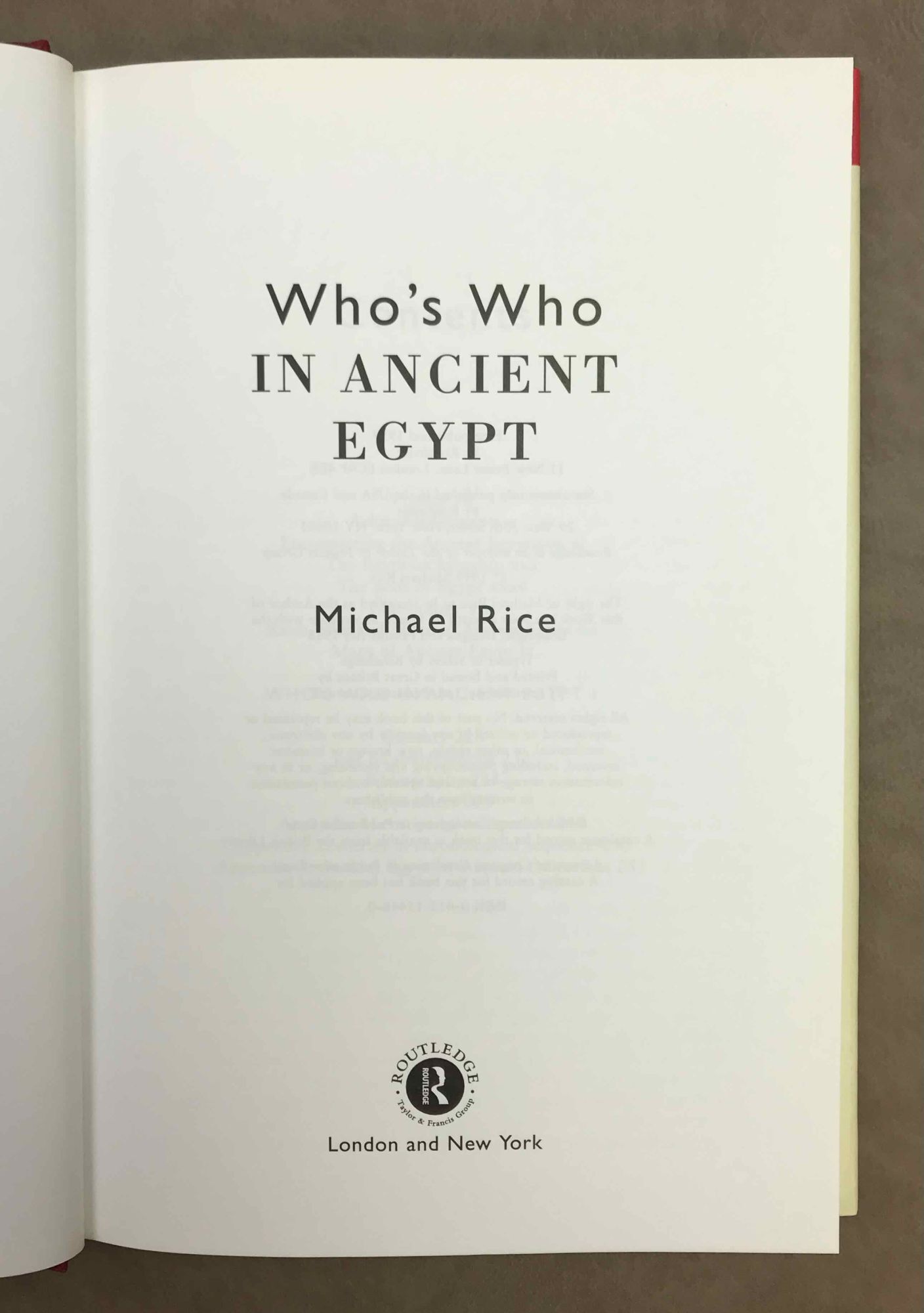 Who's who in ancient Egypt | RICE Michael